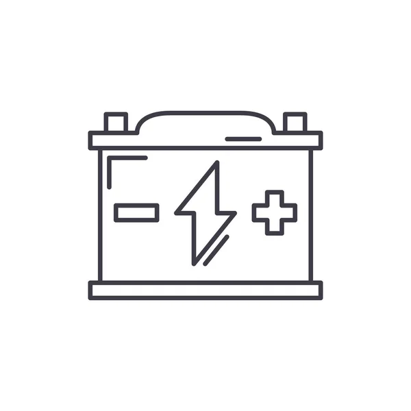 Battery charging line icon concept. Battery charging vector linear illustration, symbol, sign ...