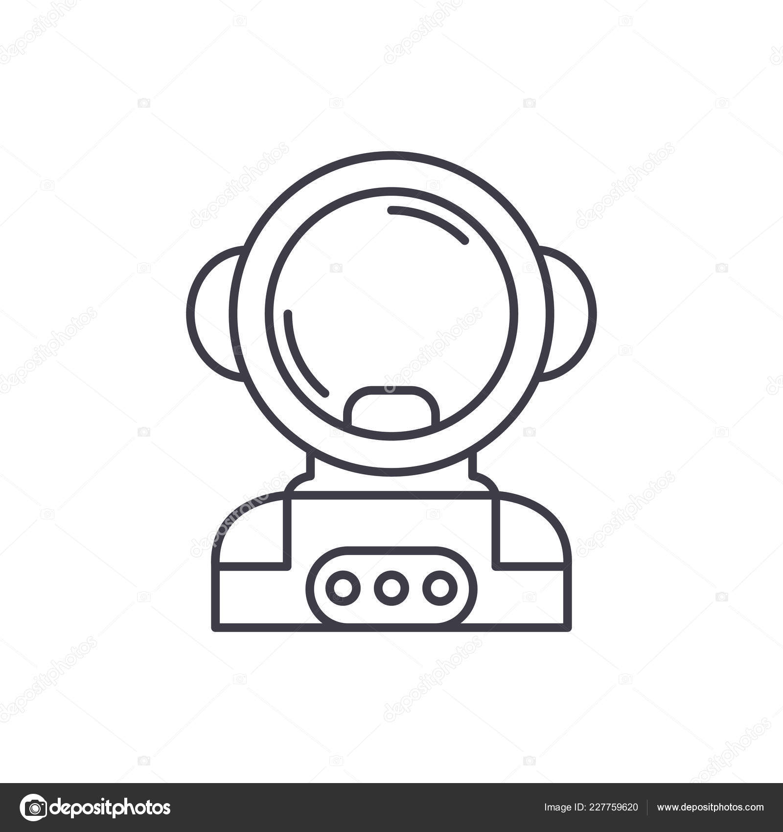 Cosmonaut in space line icon concept. Cosmonaut in space vector linear ...