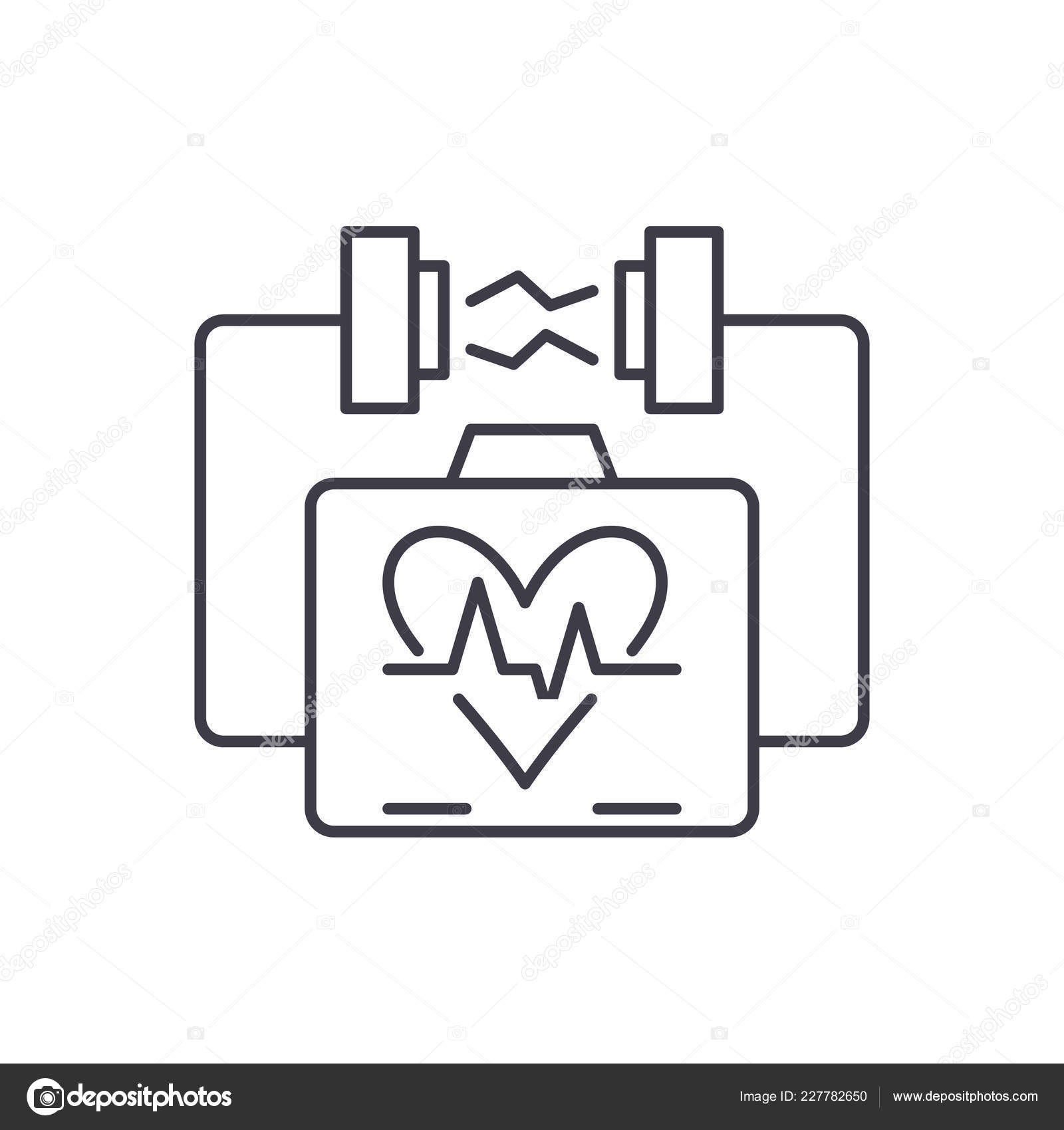 Heart stimulation line icon concept. Heart stimulation vector linear ...