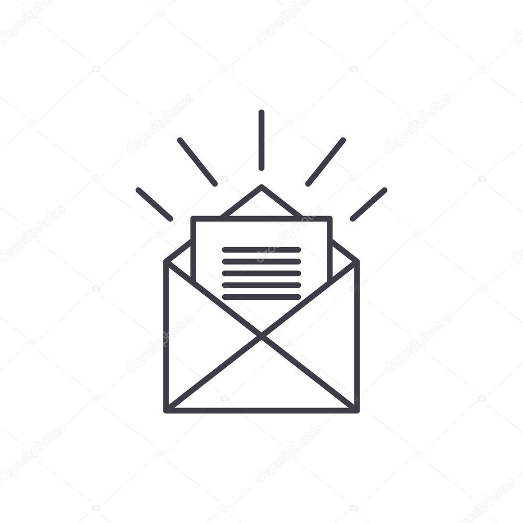 Letra para usted concepto de icono de línea. Carta para usted vector ...