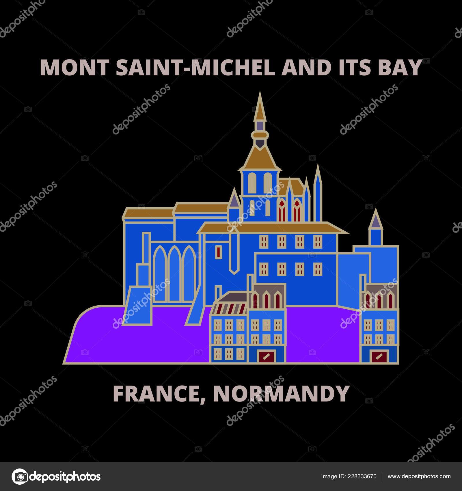 France, Normandy - Mont Saint-Michel And Its Bay line travel landmark ...