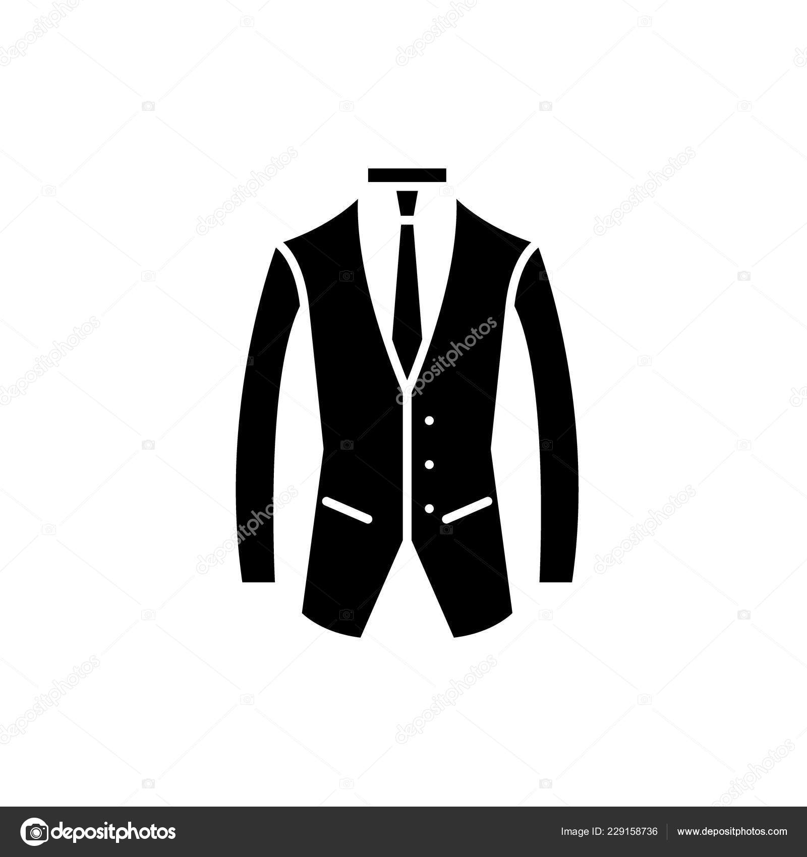 Business suit black icon, vector sign on isolated background. Business ...