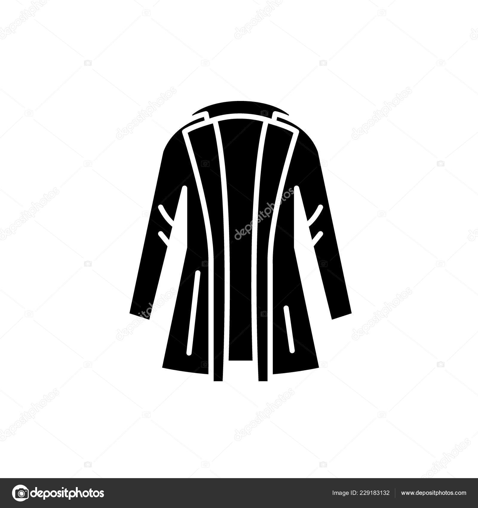 Coat black icon, vector sign on isolated background. Coat concept ...