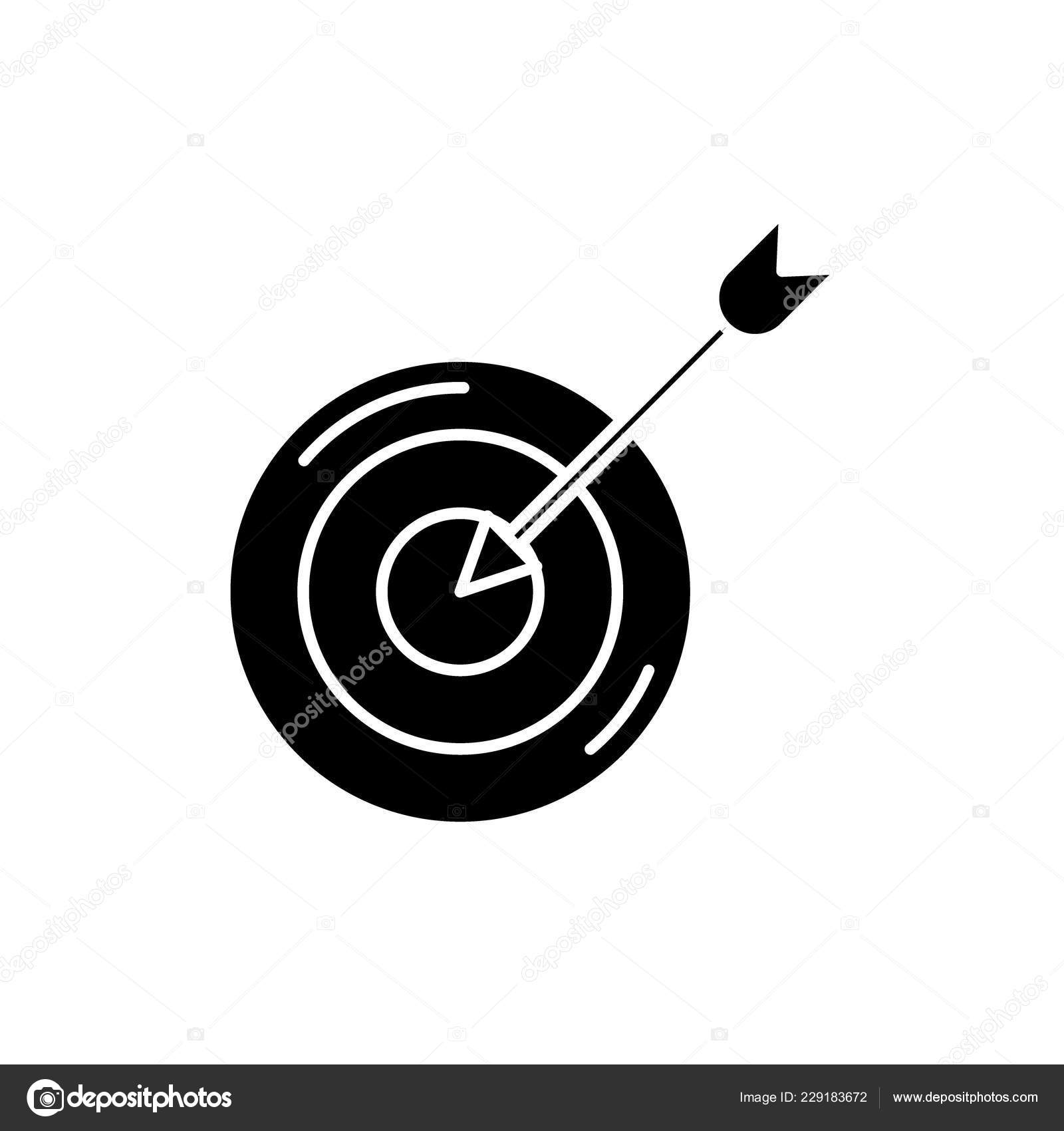Sporting goal black icon, vector sign on isolated background. Sporting ...