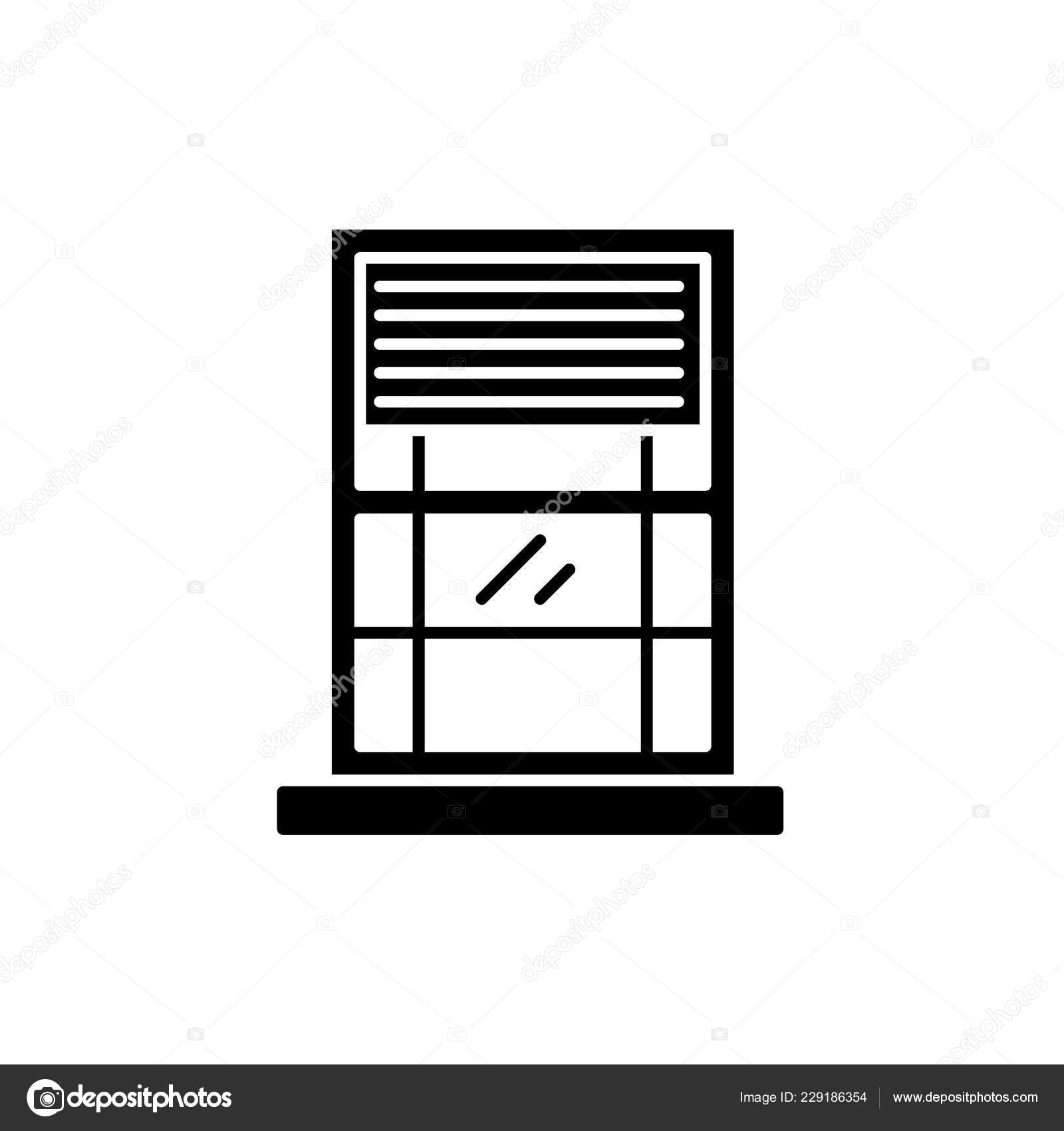 Window black icon, vector sign on isolated background. Window concept ...