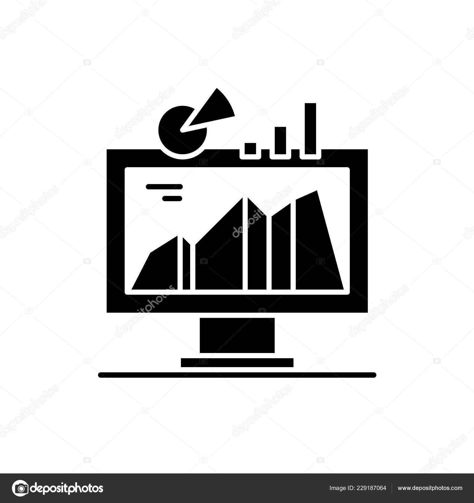Business indicator system black icon, vector sign on isolated ...