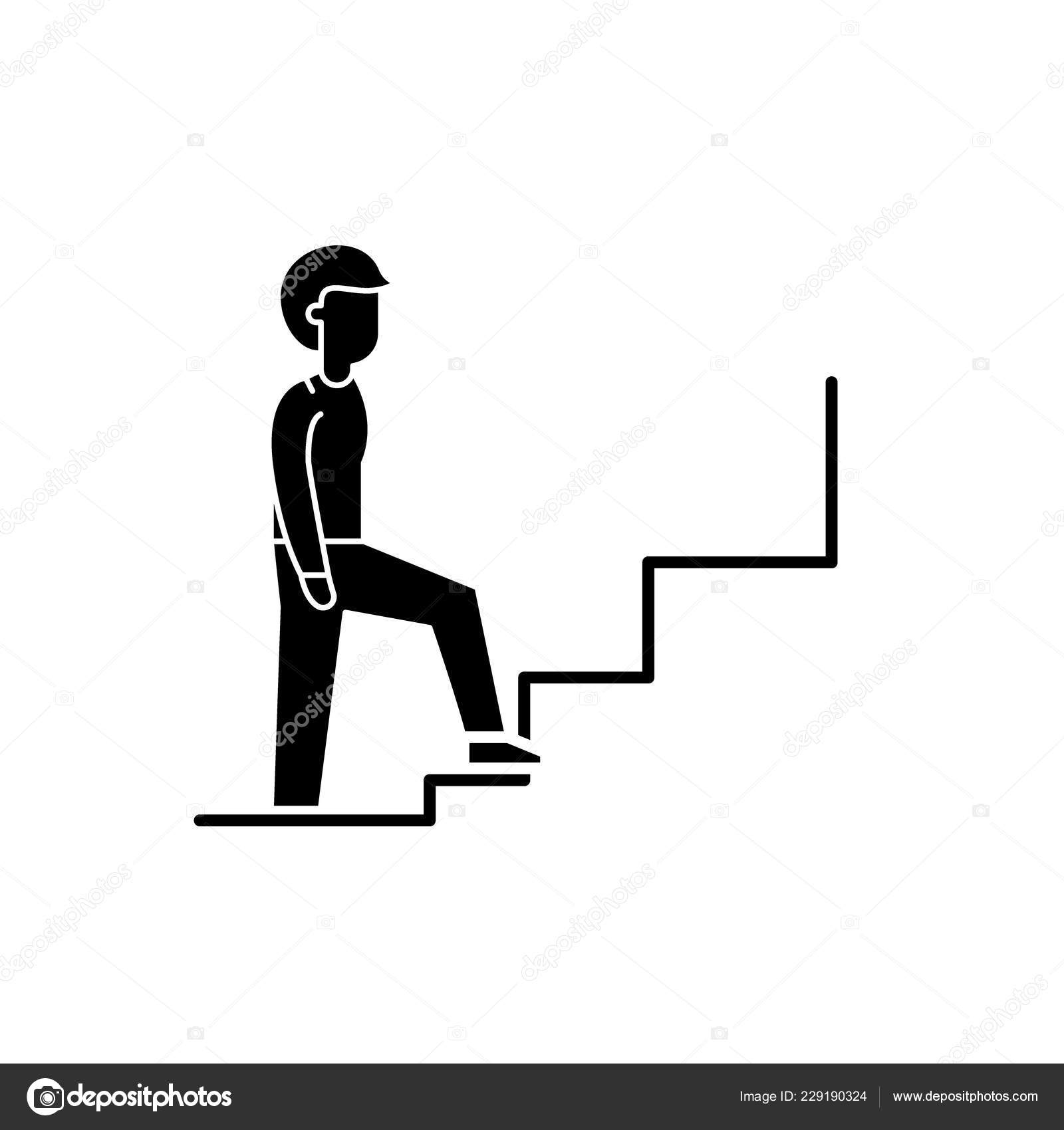 Step by step solutions black icon, vector sign on isolated background ...