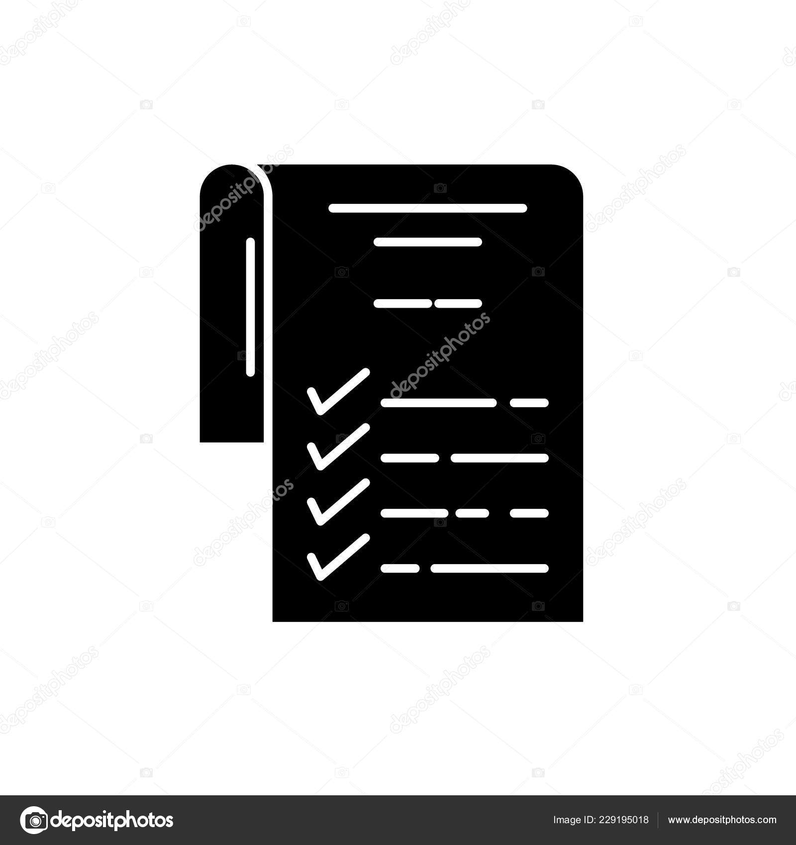 Check list black icon, vector sign on isolated background. Check list ...