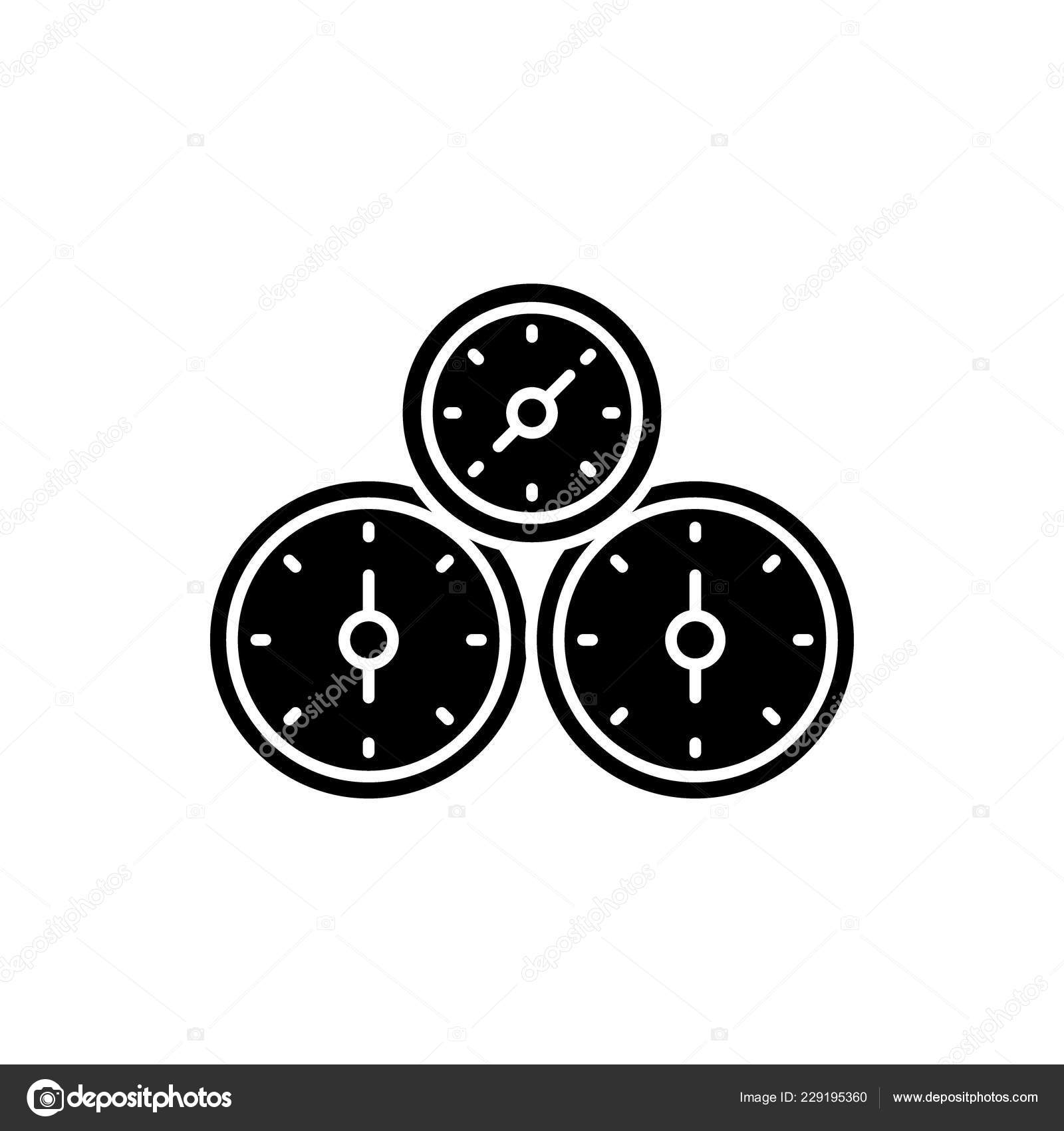 Kontrol panel ikon hitam, tanda vektor pada latar belakang terisolasi ...