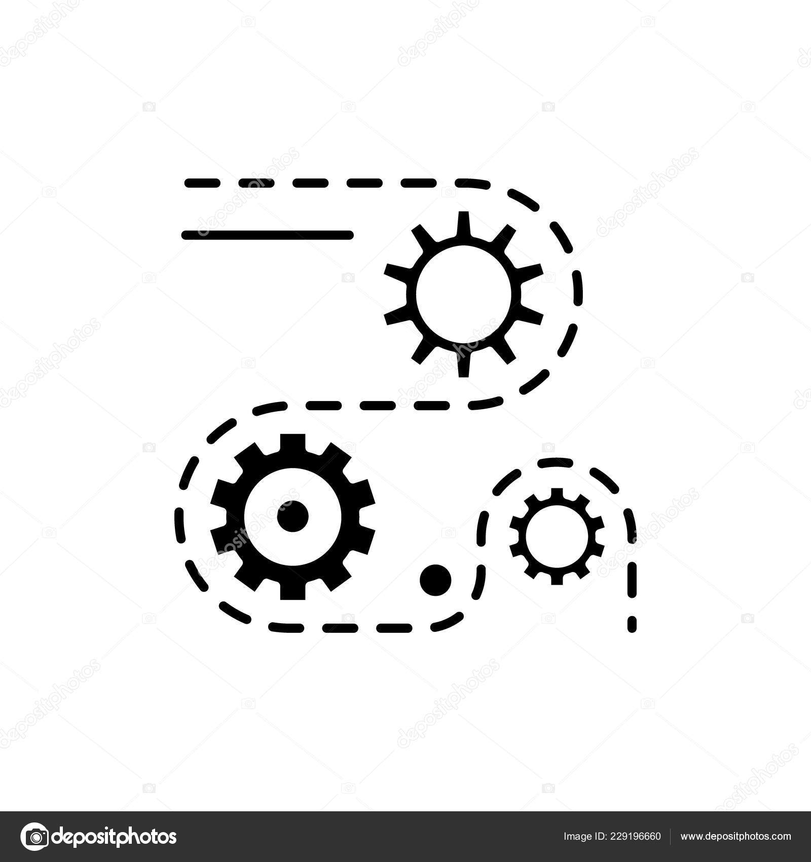 Manufacturing processes black icon, vector sign on isolated background ...