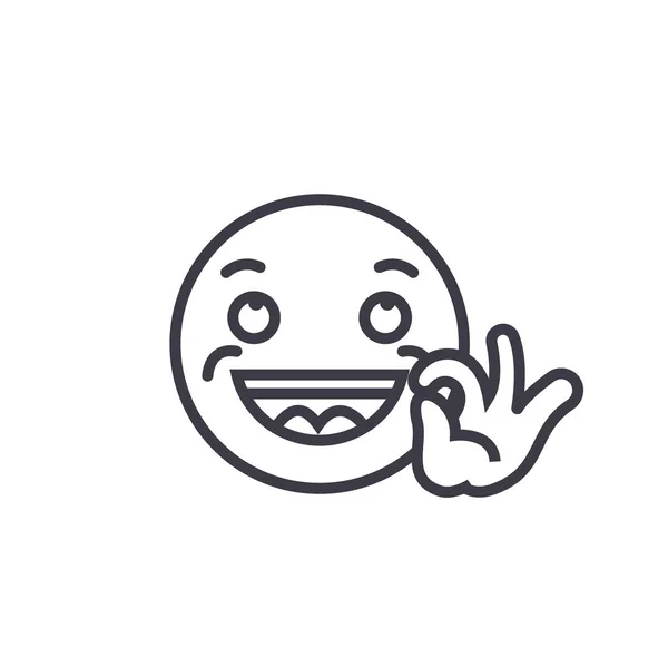 Hugging Smiling Face Emoji Line Icon Linear Style Sign Mobile Stock ...