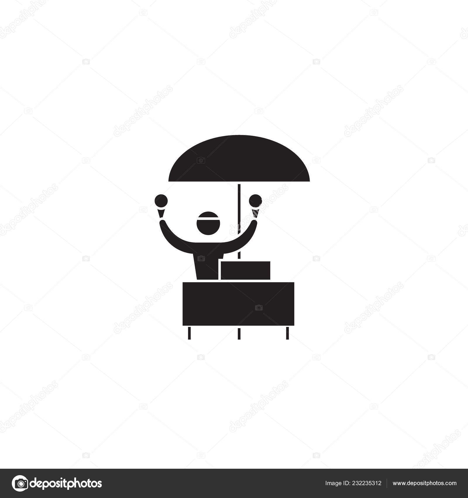 Candy man black vector concept icon. Candy man flat illustration, sign ...