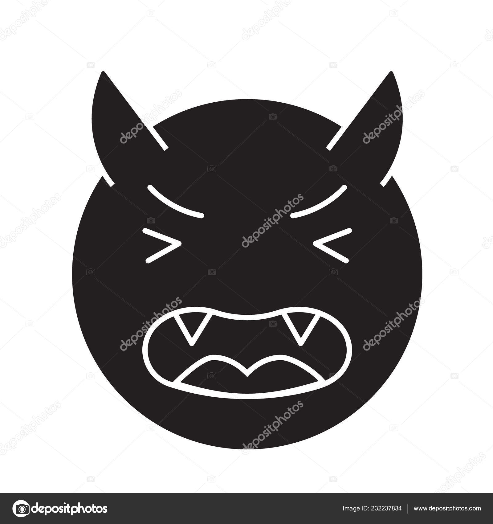 Icono de concepto de vector negro emoji diablo. Diablo emoji ...