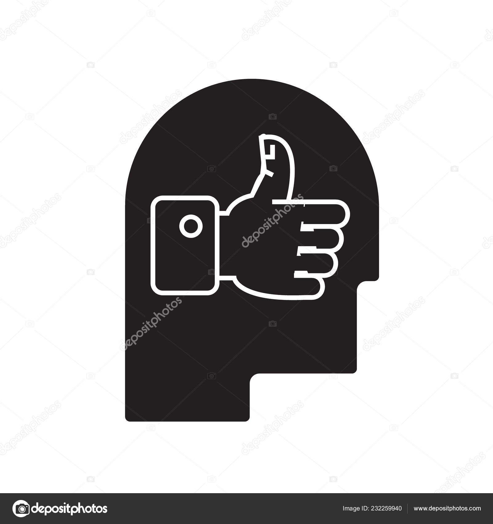Good idea head black vector concept icon. Good idea head flat ...