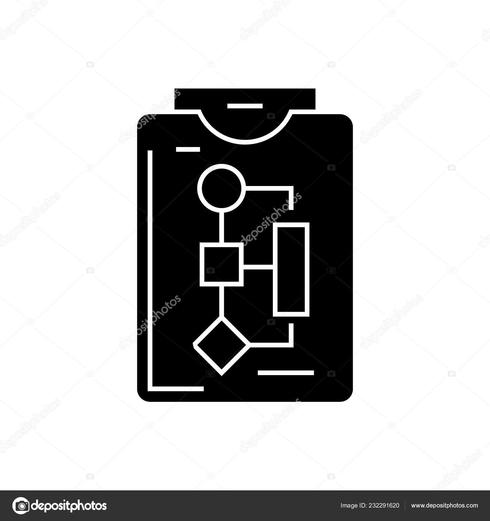 Workflow Plan Black Vector Concept Icon Workflow Plan Flat