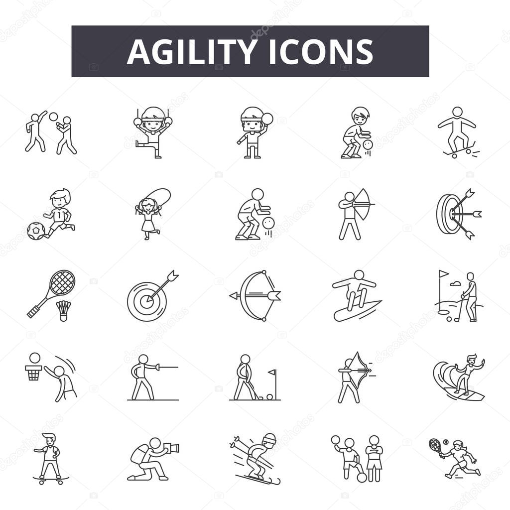 Iconos de línea de agilidad. Signos editables. Iconos conceptuales ... Iconos de línea de agilidad. Signos editables. Iconos conceptuales ...