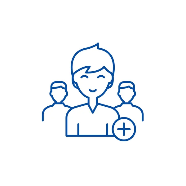 Add new user line icon concept. Add new user flat vector symbol, sign ...