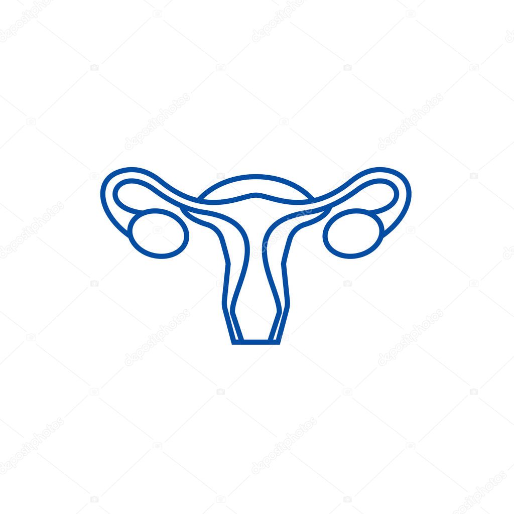 Útero Concepto De La Línea De Ginecología Femenina Icono Útero