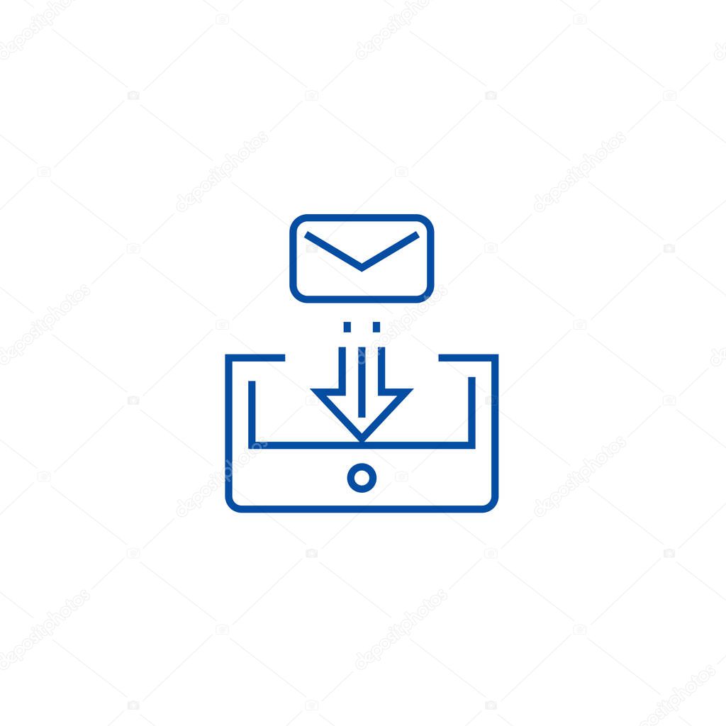 Mail box post line icon concept. Buzón de correo postal vector plano ...