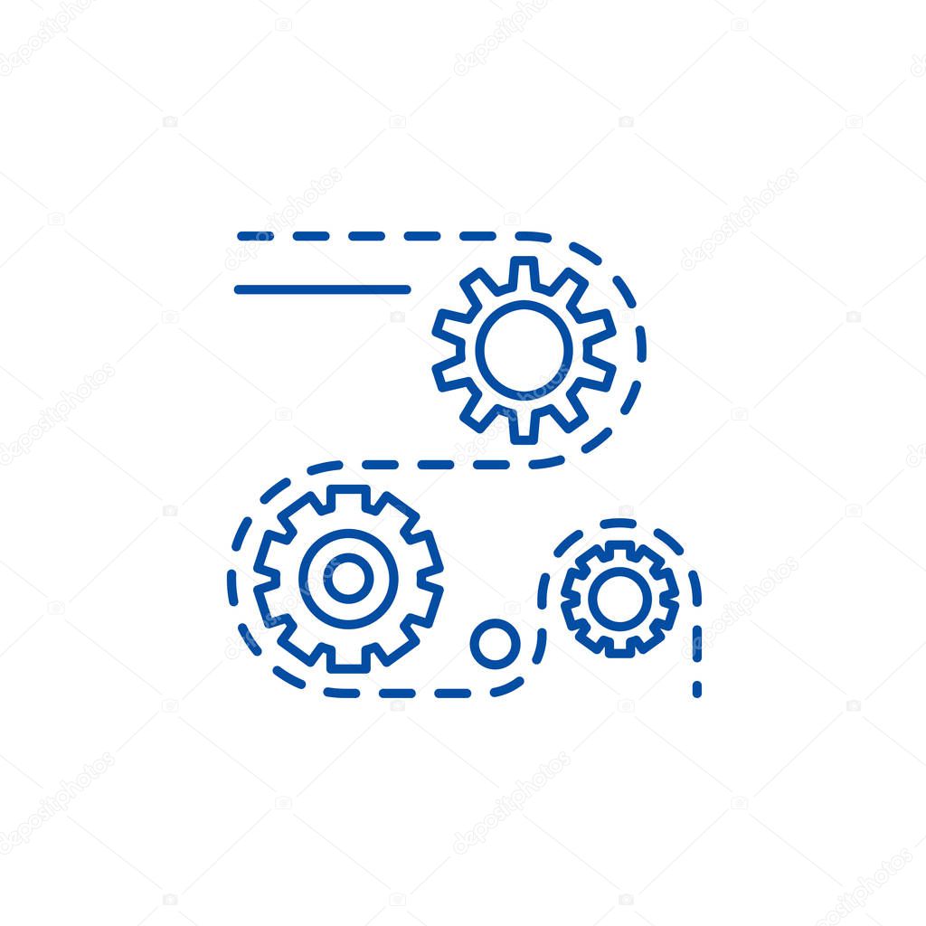 Procesos de fabricación concepto de icono de línea. Procesos de ...