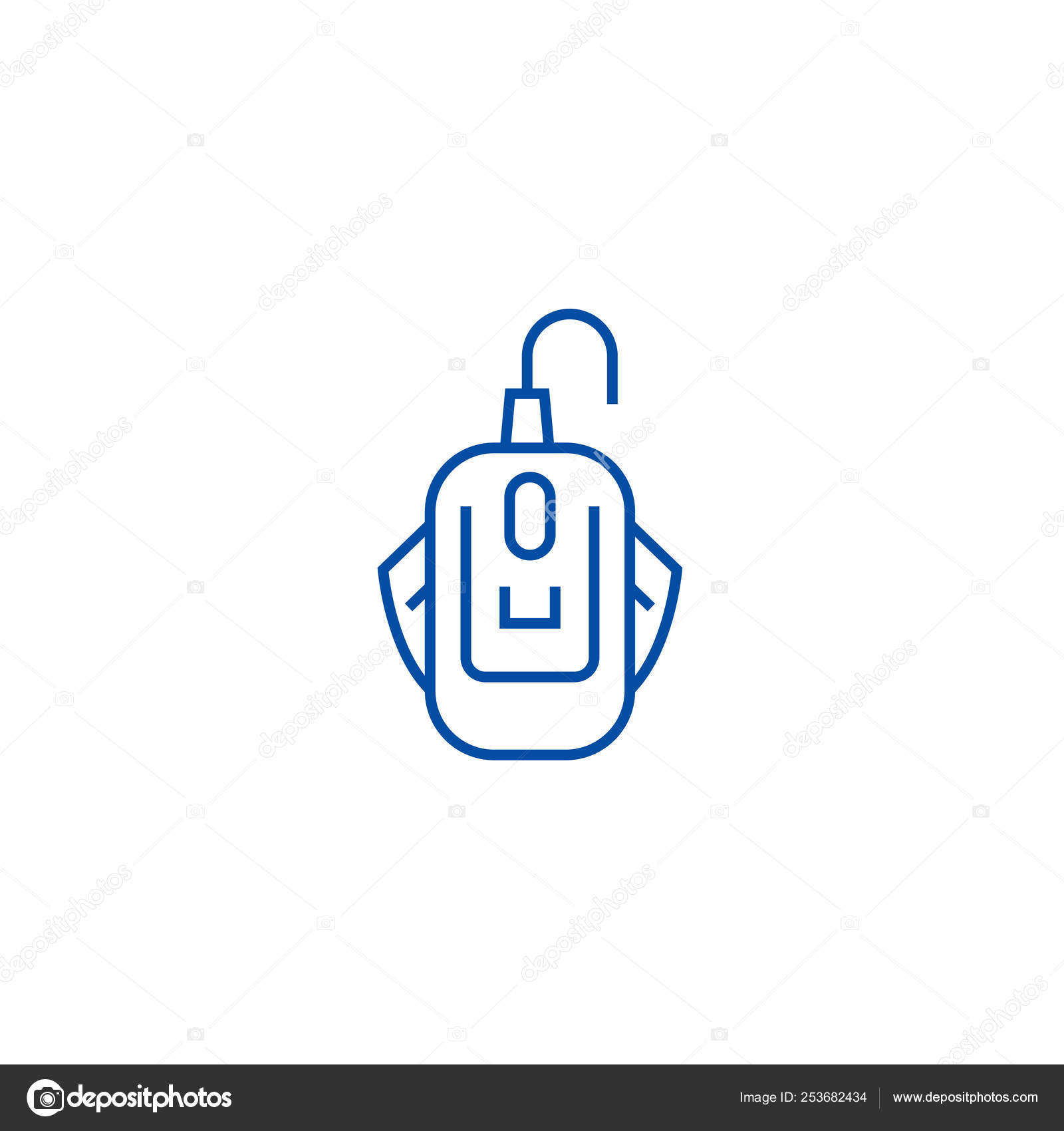 Mouse pad, game controller line icon concept. Mouse pad, game ...