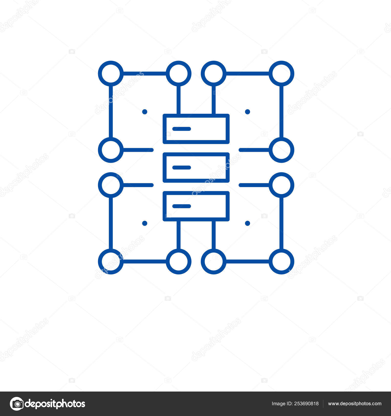 Organization structure line icon concept. Organization structure flat ...
