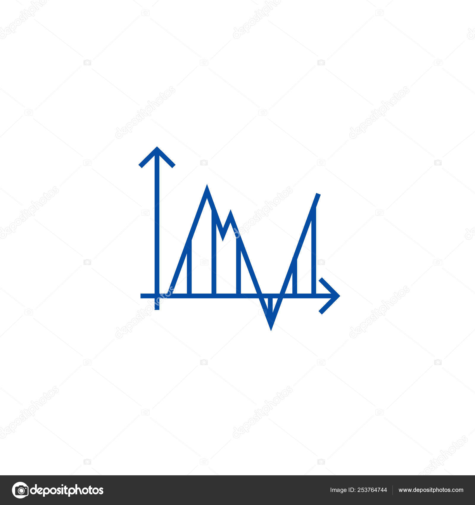 Diagram, timeline,spectrogram line icon concept. Diagram, timeline ...