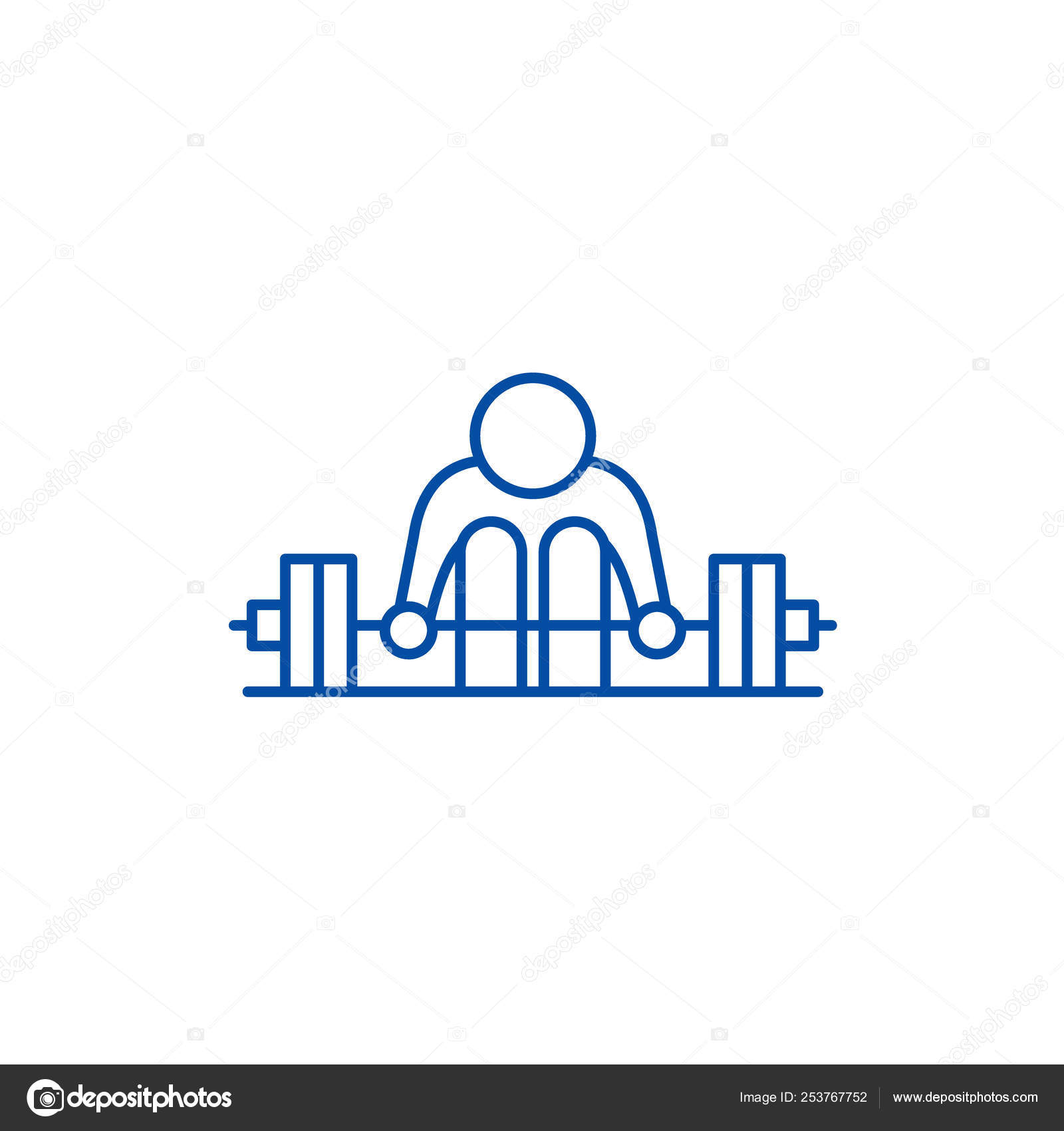 Exercises with a barbell line icon concept. Exercises with a barbell ...