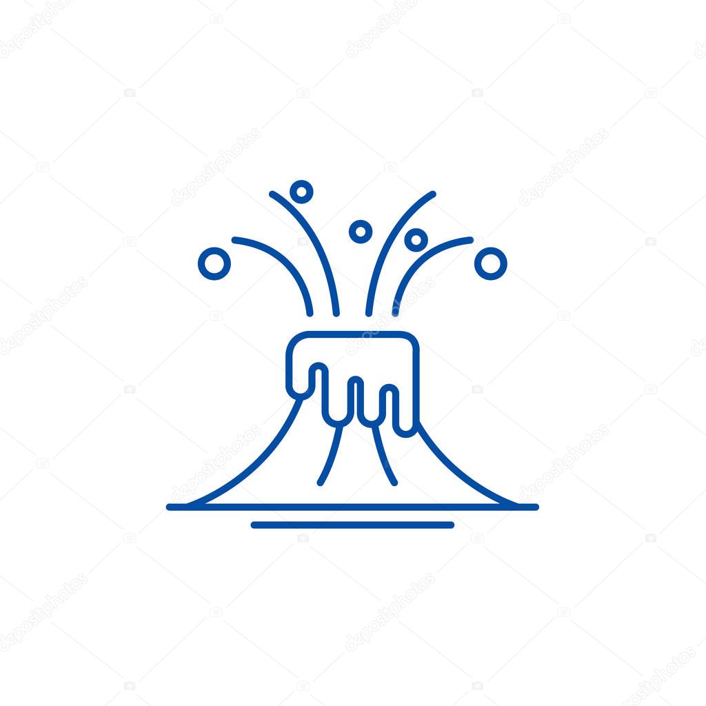 Concepto de icono de l nea de erupci n. Erupci n vector plano s mbolo, signo, esquema ilustraci ...