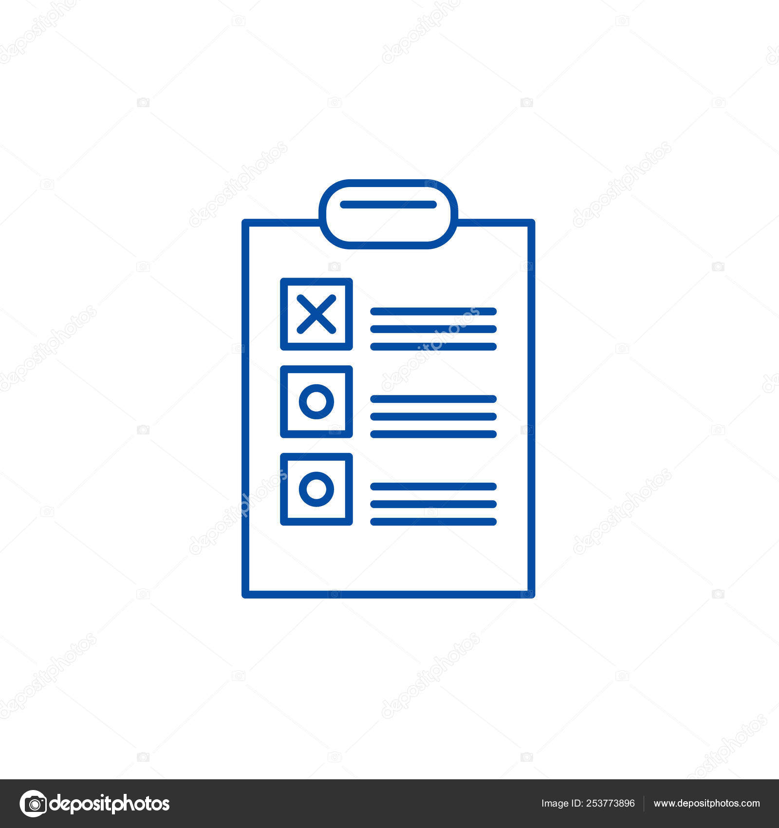 Conceito de ícone de linha de questionário. Questionário símbolo ...