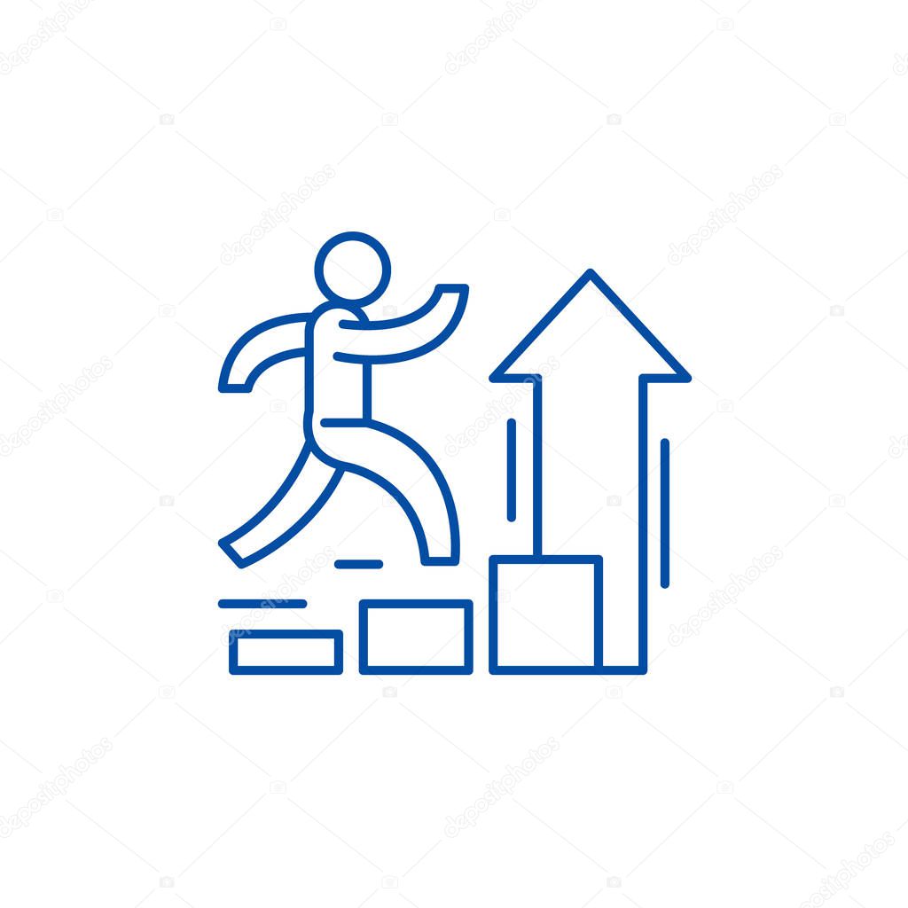 Icono de línea de mejora personal concepto. Mejora personal vector ...
