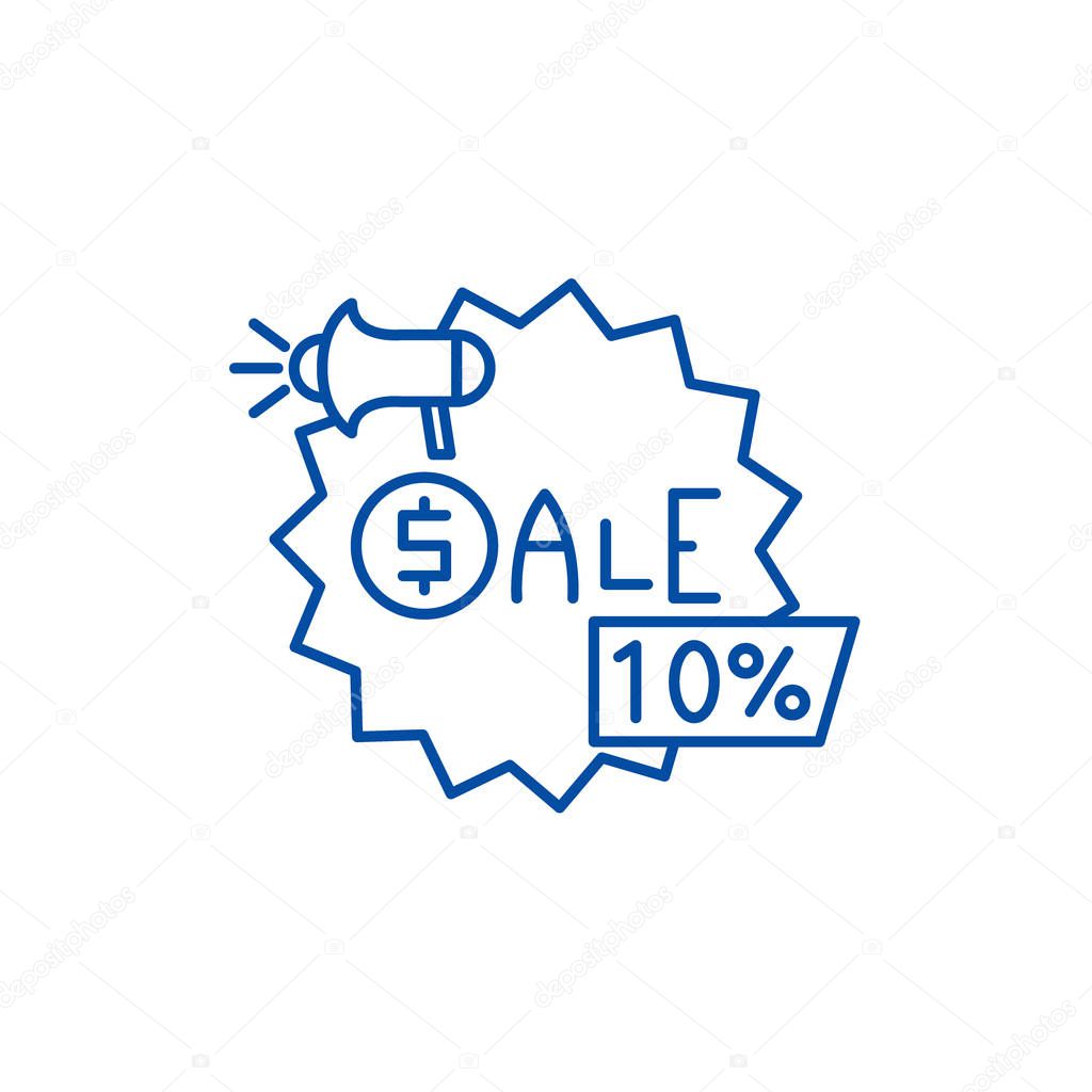 Concepto de icono de línea de ventas. Ventas vector plano símbolo ...