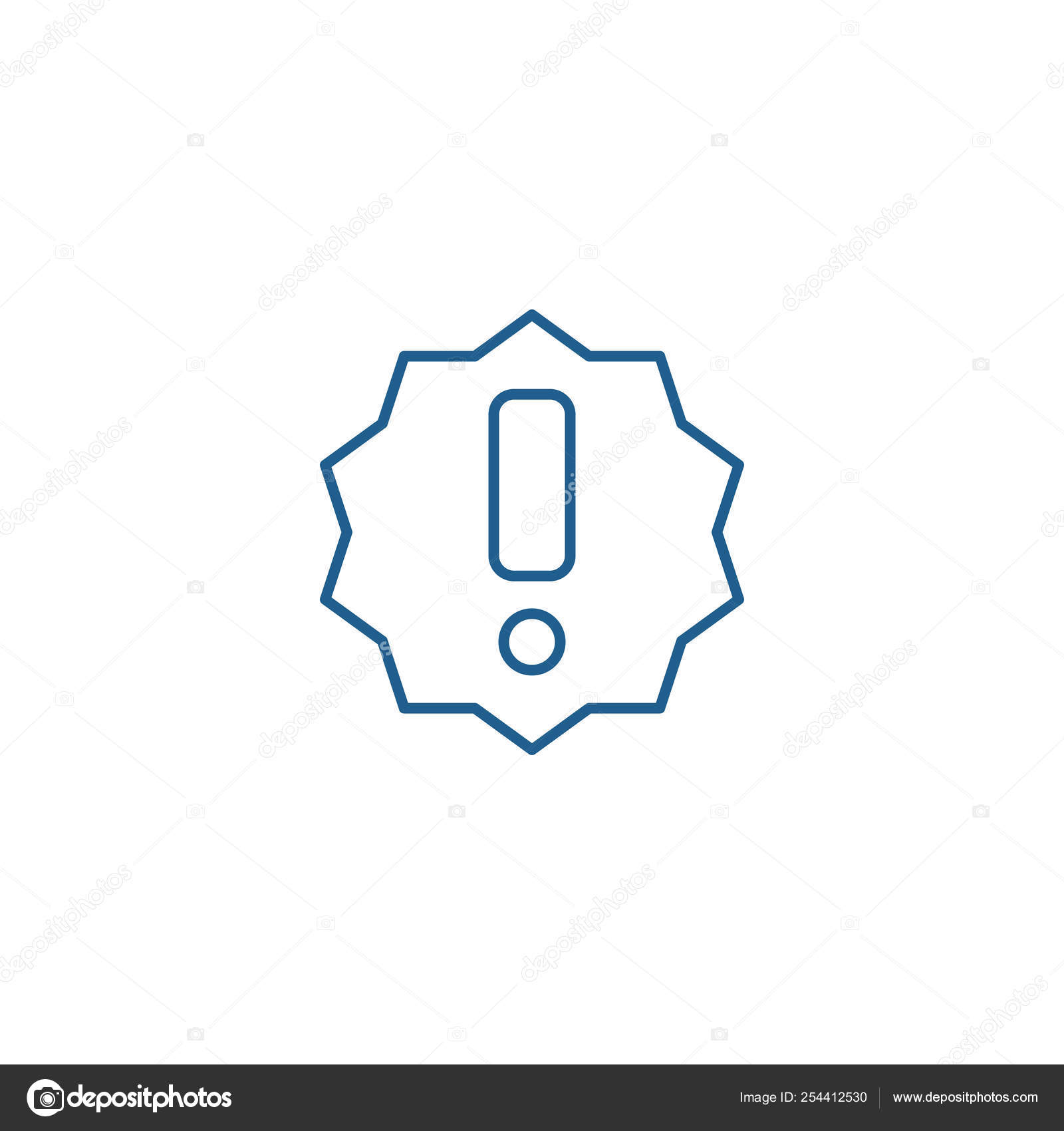 Exclamation line icon concept. Exclamation flat vector symbol, sign ...
