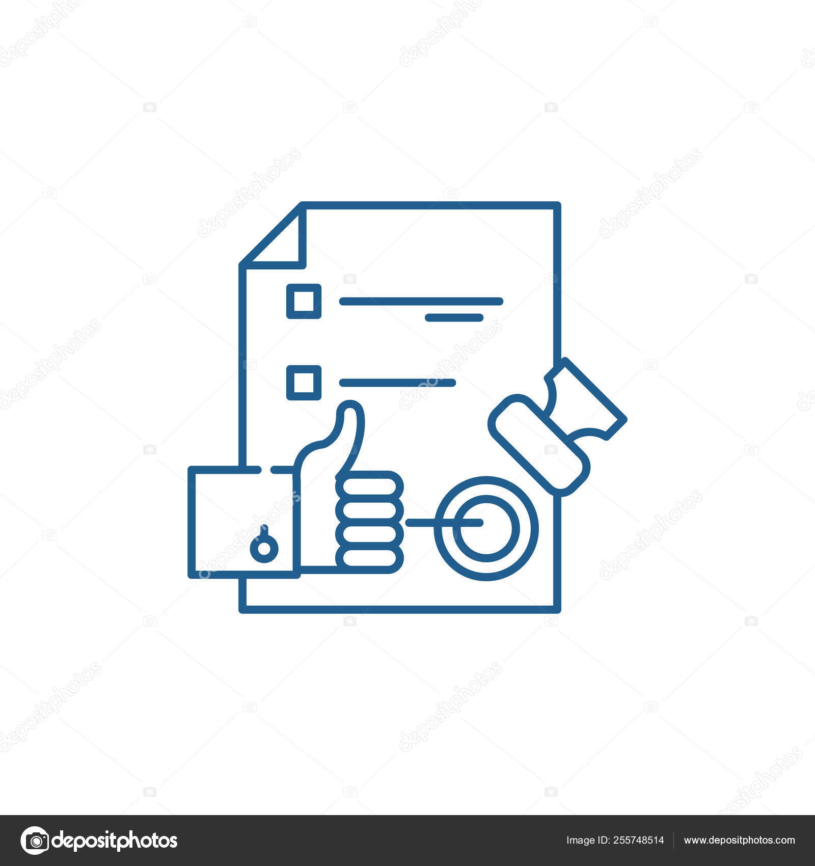 Quality control system line icon concept. Quality control system flat ...
