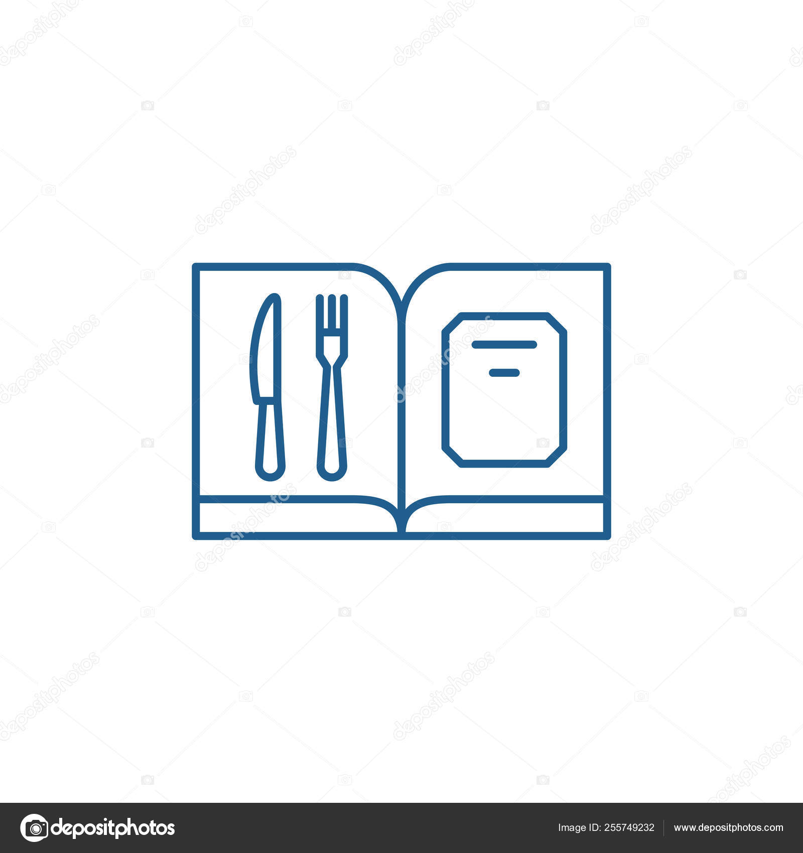 Restaurante icono de línea de menú concepto. Restaurante menú plano ...