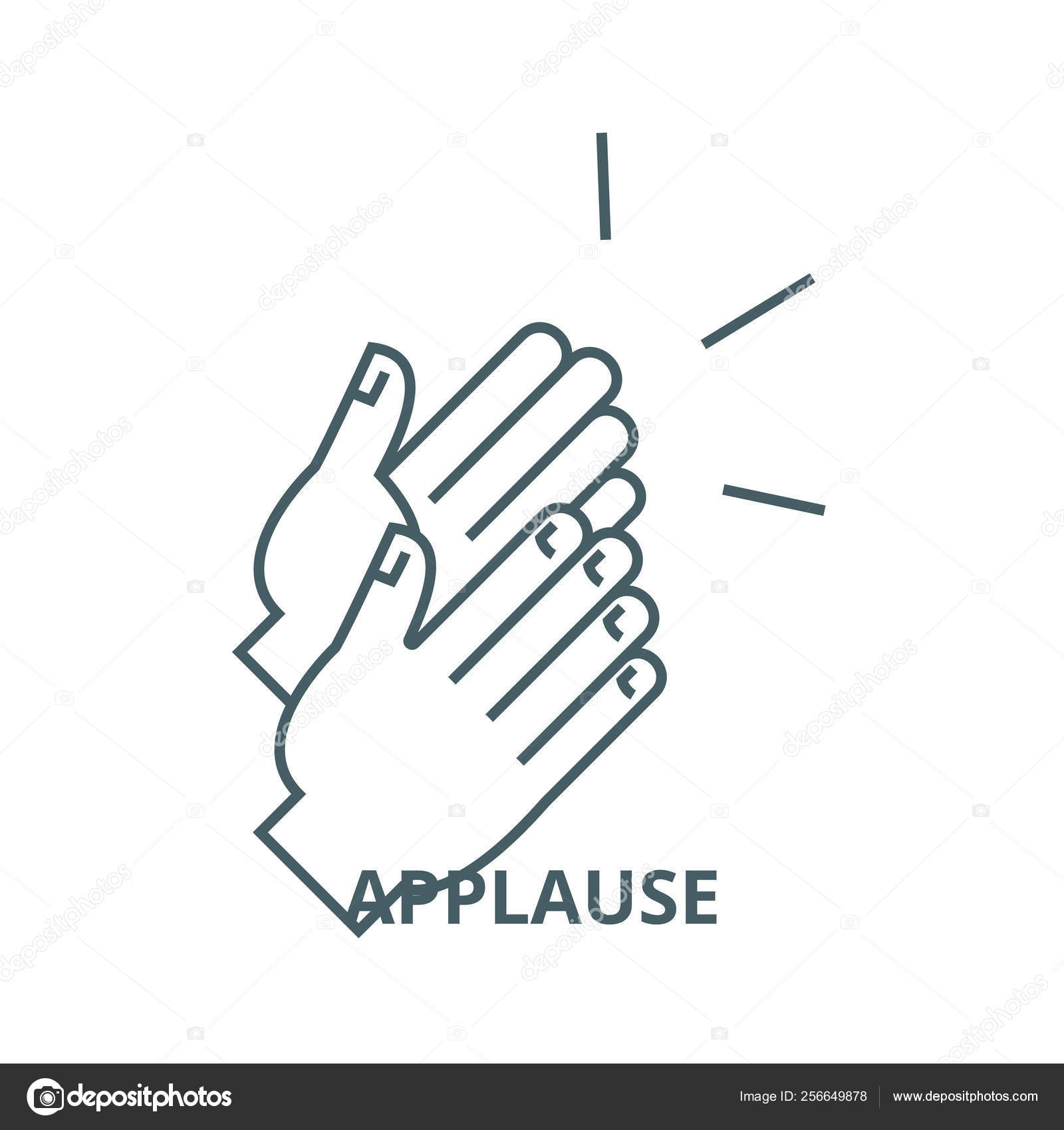Icono de línea de Aplausos, vector. Señal de esquema de aplausos ...