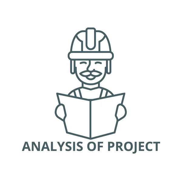 Analysis of project drawings line icon concept. Analysis of project ...