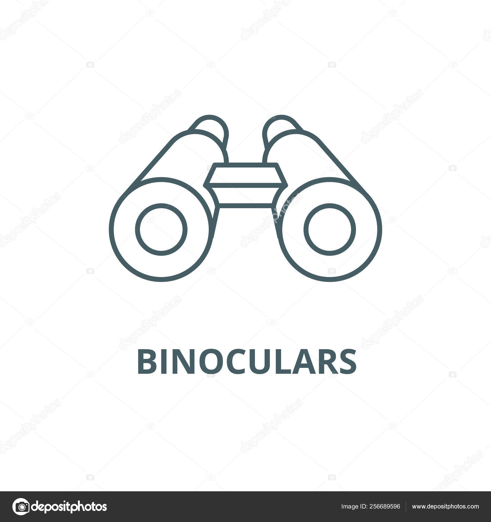 Binoculars line icon, vector. Binoculars outline sign, concept symbol ...