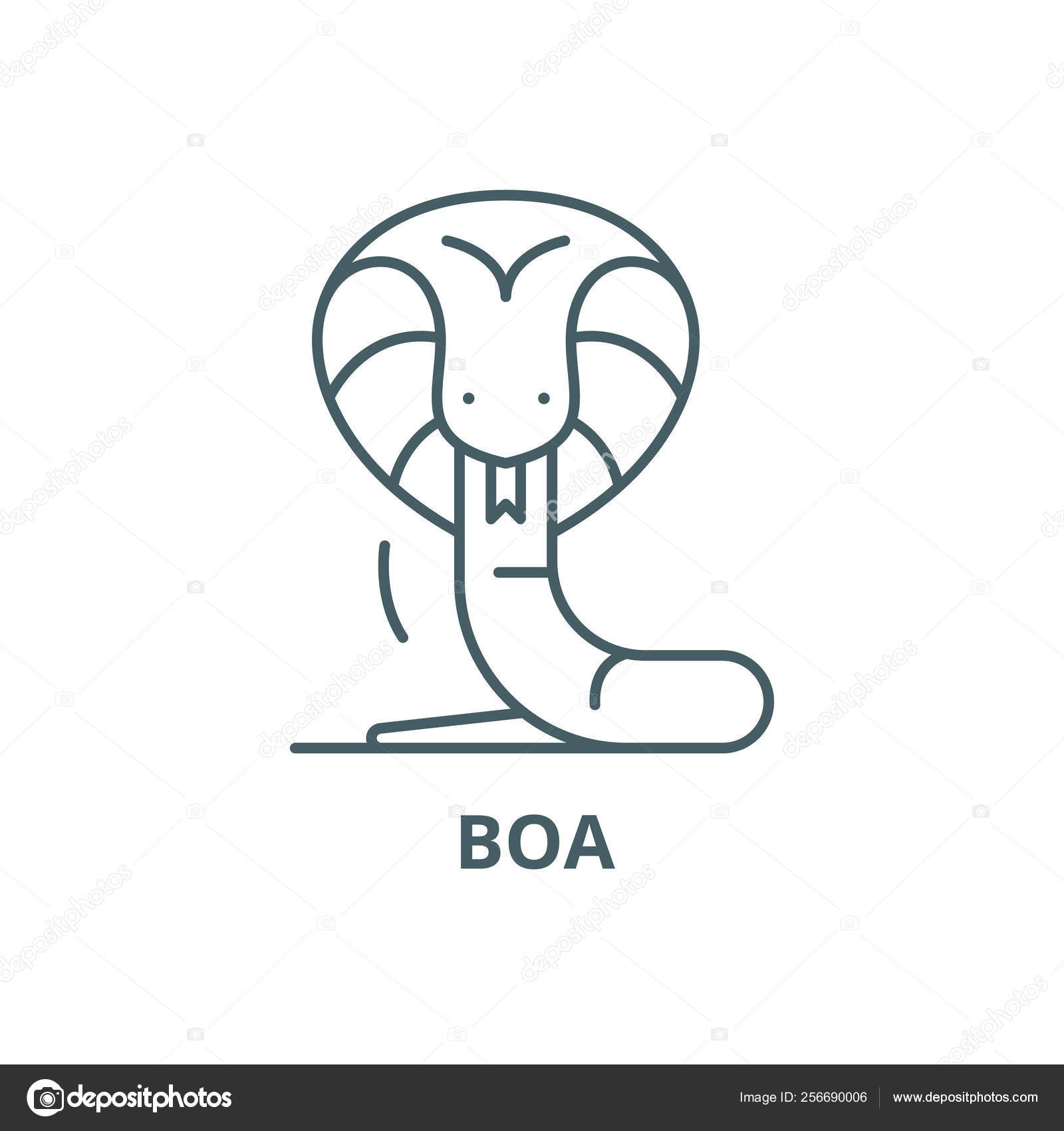 Boa line icon, vector. Boa outline sign, concept symbol, flat ...