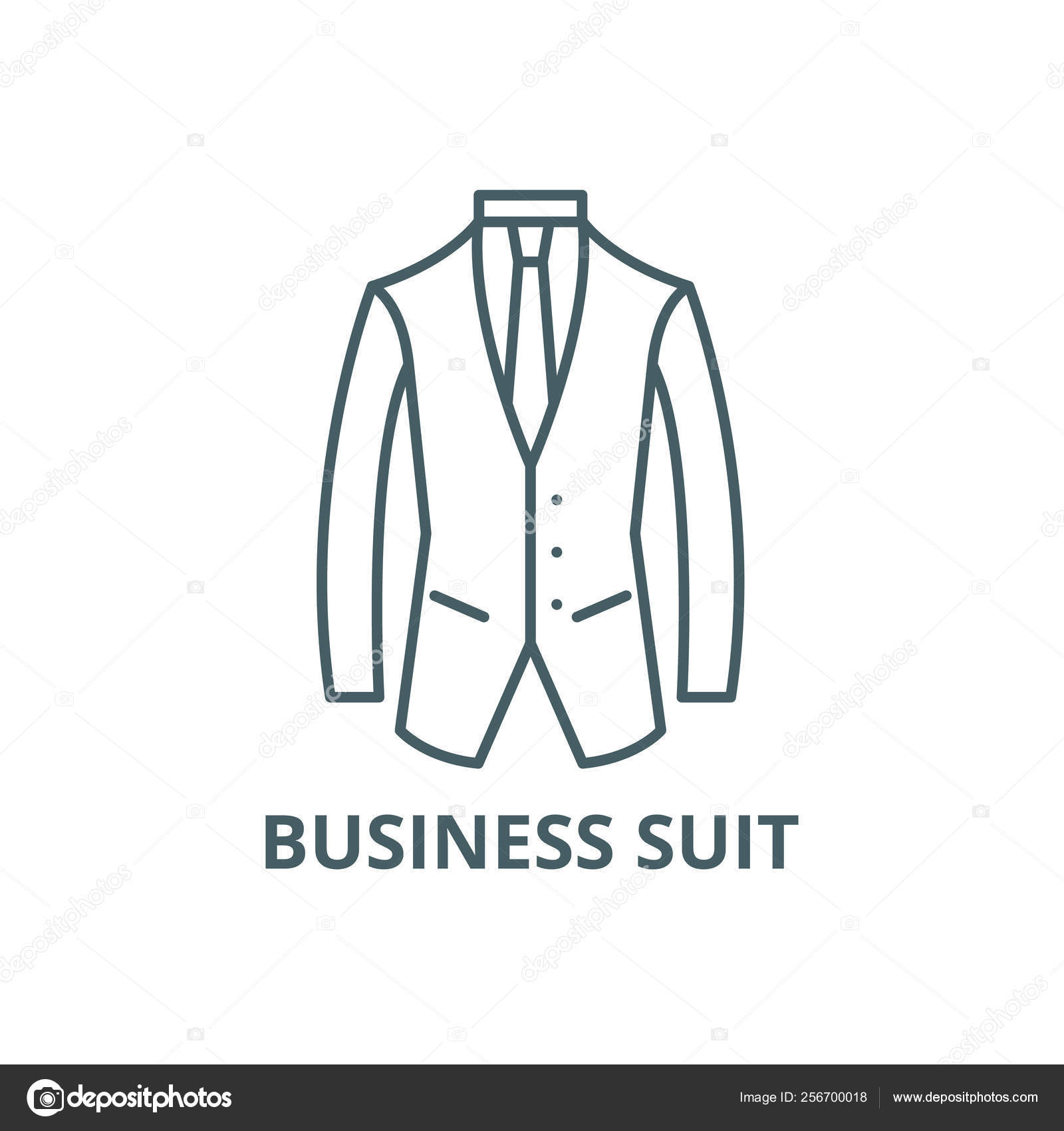 Business suit line icon, vector. Business suit outline sign, concept ...