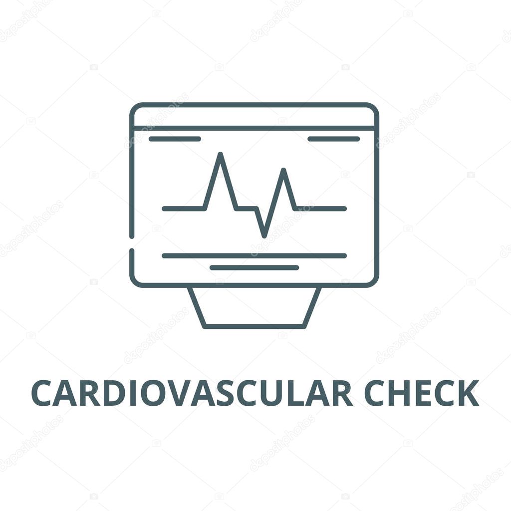 Icono De Línea De Verificación Cardiovascular Vector Señal De