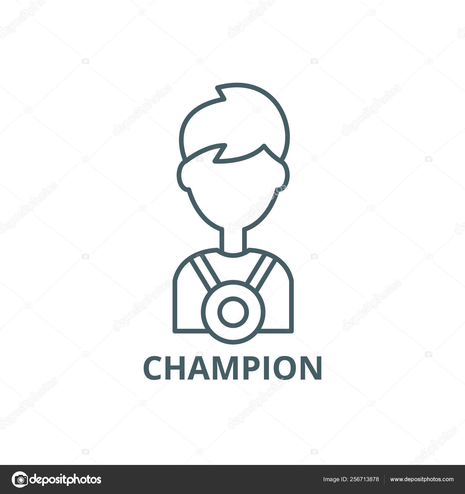Champion line icon, vector. Champion outline sign, concept symbol, flat ...