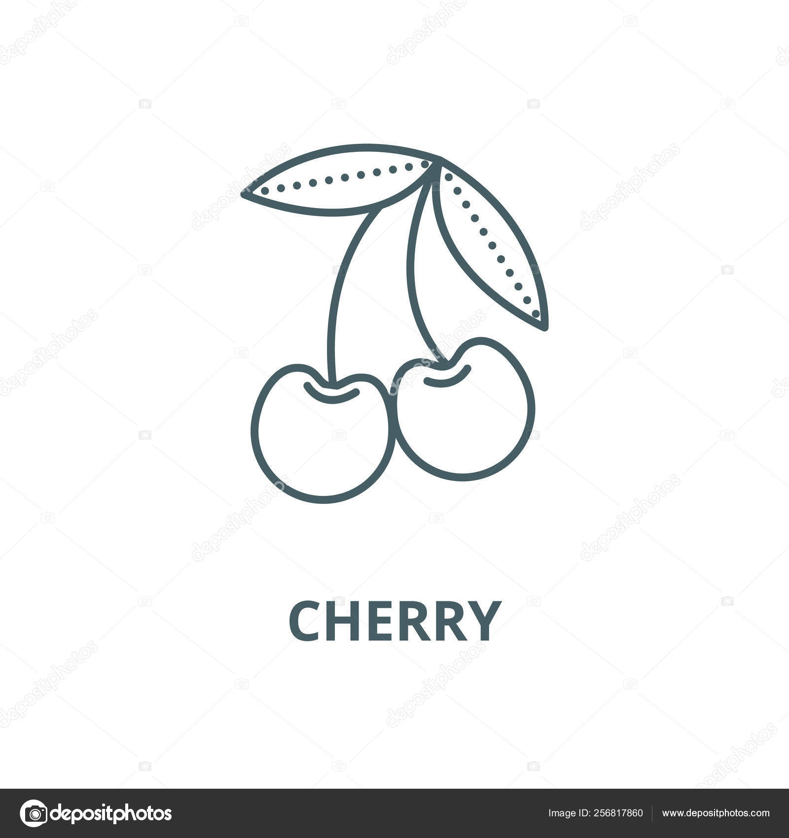 Cherry line icon, vector. Cherry outline sign, concept symbol, flat ...