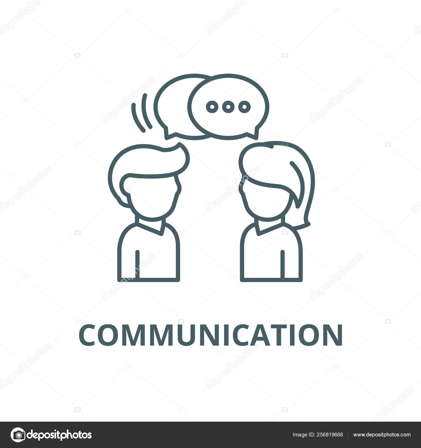 Ícone de linha de comunicação, vetor. Sinal do esboço da comunicação ...