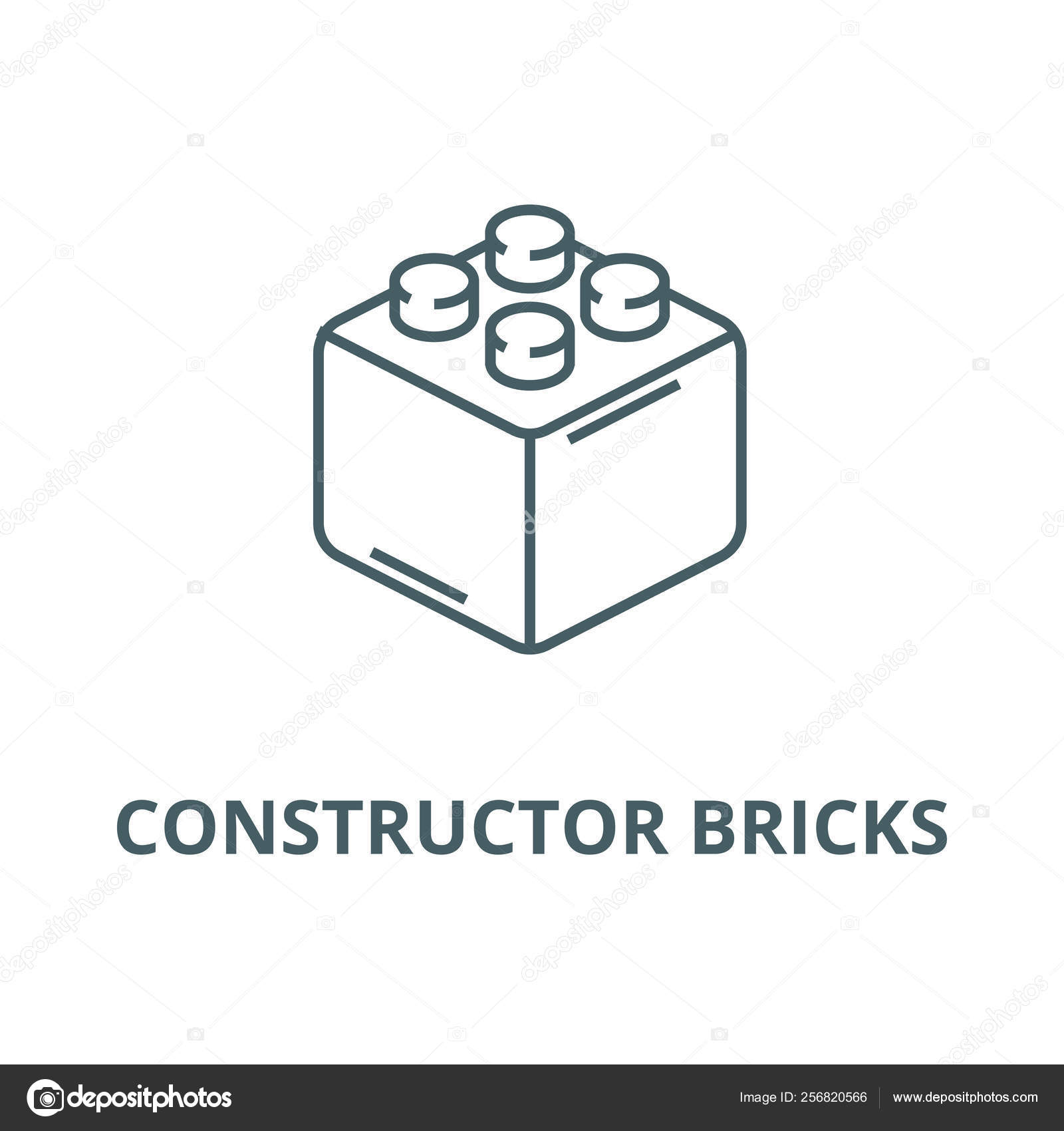 Image vectorielle Icône de ligne de briques constructeur, vecteur ...