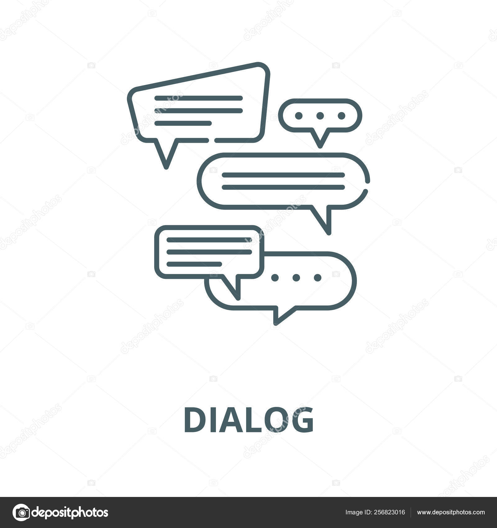Dialog line icon, vector. Dialog outline sign, concept symbol, flat ...