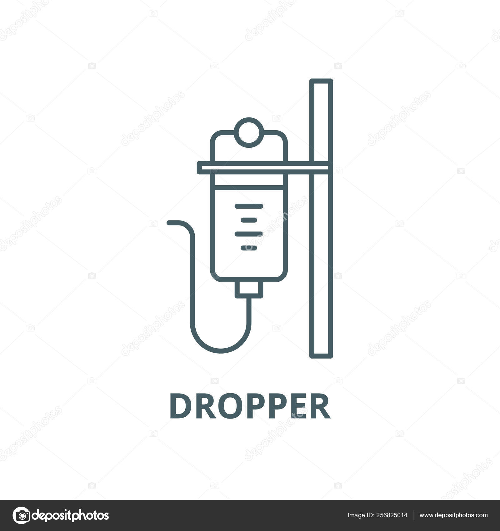 Dropper line icon, vector. Dropper outline sign, concept symbol, flat ...