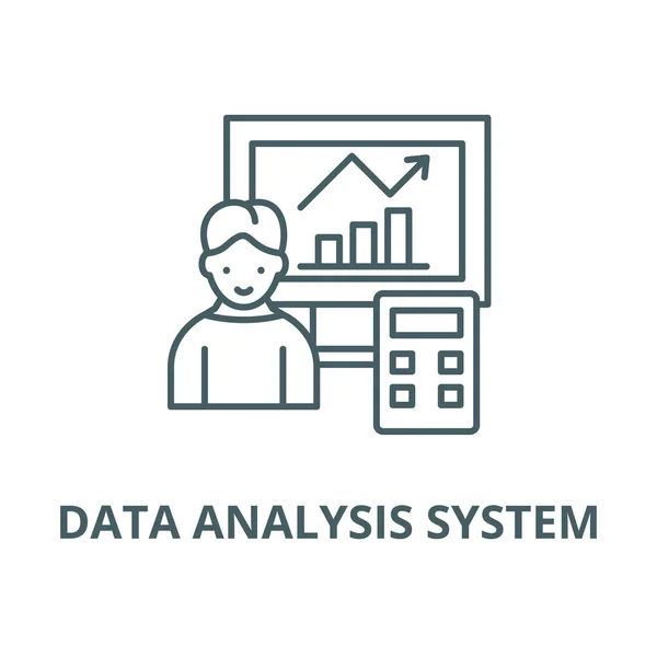 Data insight, idea line icon, vector. Data insight, idea outline sign ...