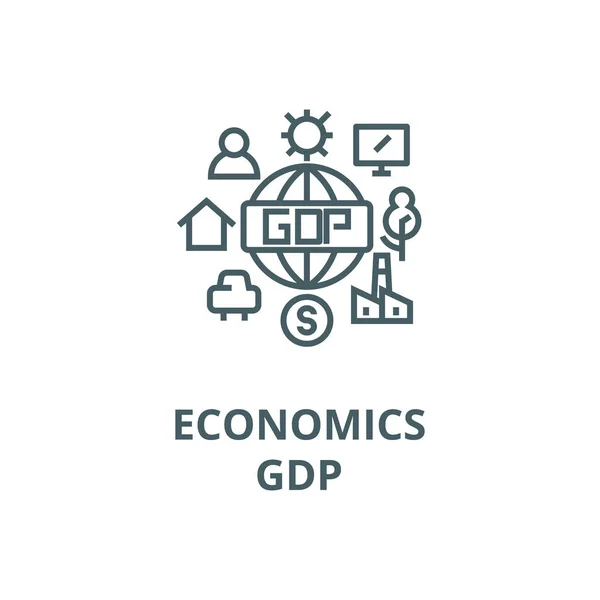Economic growth line icon, vector. Economic growth outline sign ...