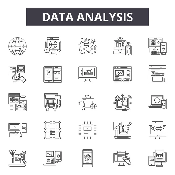 Diagram Data Icons Line Signs Web Symbols Set Vector Isolated Stock ...